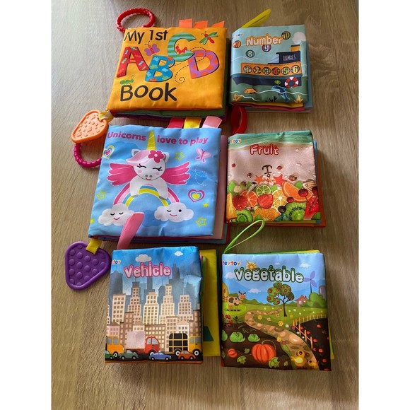 Toys | Lot Babys 1st Teething Book My 1st Abcd Book Plush Crinkle Toy ...